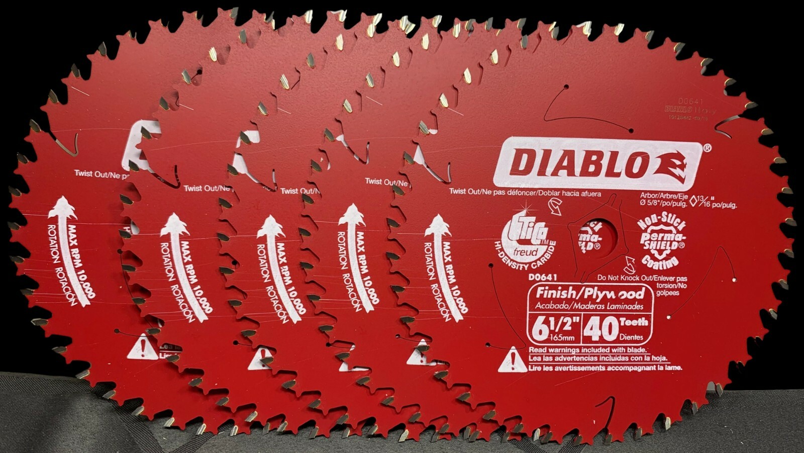 (QTY 5) Diablo D0641A 6-1/2 in. x 40 Tooth Finish / Plywood Trim Saw ...