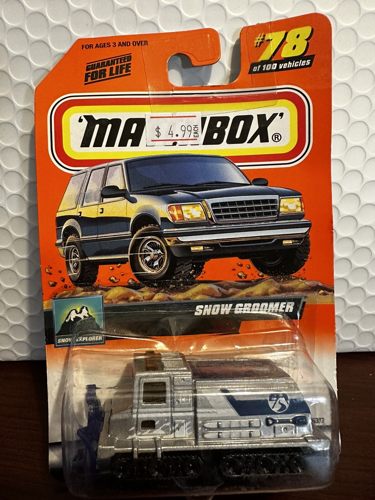 MATCHBOX SNOW GROOMER MATTEL WHEELS #96373 HO SCALE #78 OF 100 VEHICLES ...