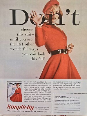 1962 Simplicity patterns women's red belted fall dress Vintage ad | eBay