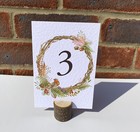 Forest greenery TABLE NUMBERS woodland animals birds tree wreath rustic ...