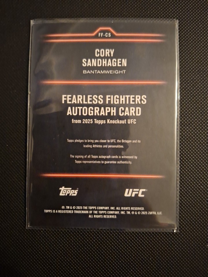 2025 Topps UFC Knockout Cory Sandhagen Fearless Fighter #039/299 Auto # ...