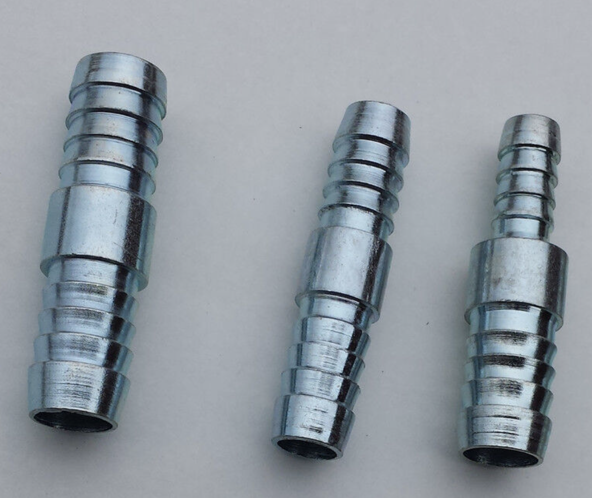 Steel Metal Hose Joiner Barbed Pipe Connector Air Fuel Water Pipe Gas ...