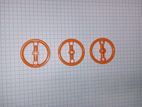 3 Lego part 3736 Steering Pulley Orange, Large Technic Group of 3 ...