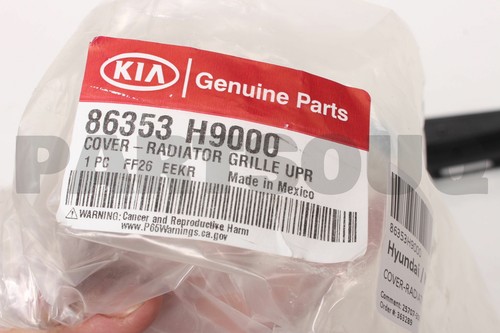 86353H9000 Genuine Hyundai / KIA COVER-RADIATORGRILL | eBay