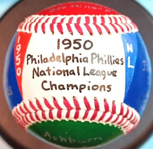 HAND PAINTED BASEBALL 1950 PHILADELPHIA PHILLIES NL PENNANT CHAMPIONS ...