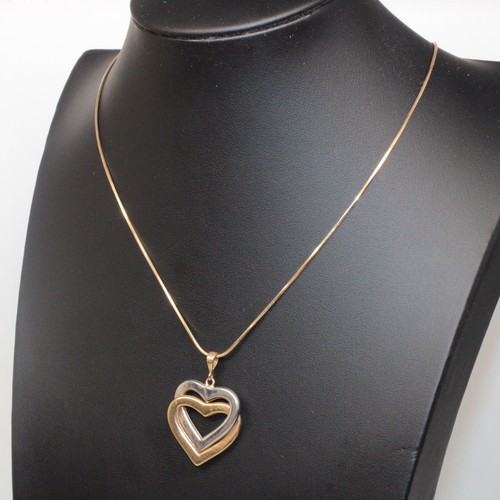 14K Yellow Gold Hear Pendant Necklace - 7.9g | eBay