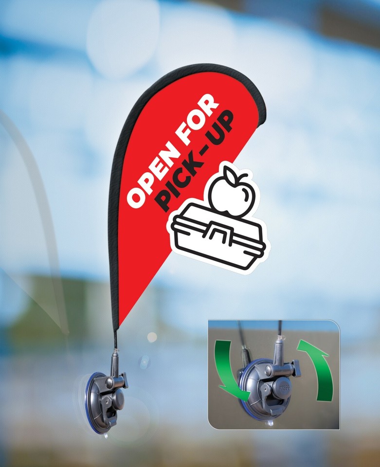 Open For Pickup Restaurant Carry Out Window Flag Kit Carryout Business ...