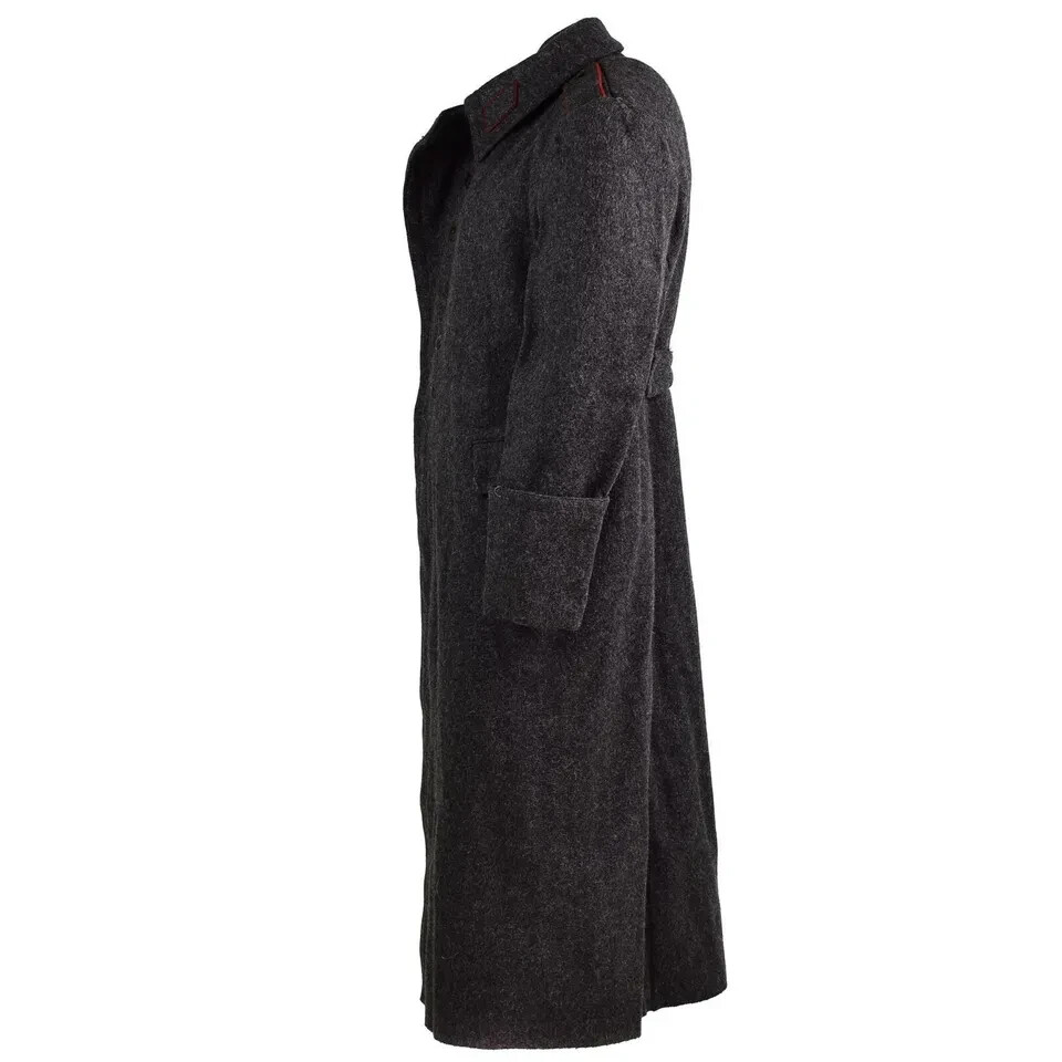Mens Bulgarion Coat Military Army Trench Grey Wool Coat Winter Overcoat ...