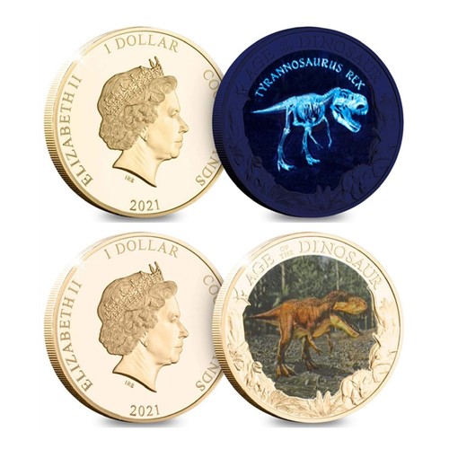Interactive Tyrannosaurus Rex T Rex 1 Dollar Gold Plated Coin | eBay ...