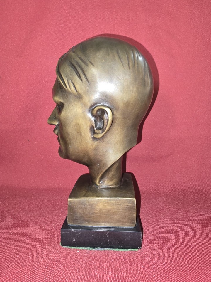 1OO% ORIGINAL WW2 GERMAN BRONZE BUST ON MARBLE BASE DESKTOP SCULPTURE ...