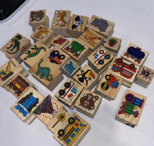 Boy theme stamps Rubber craft Art Hobby cars trucks dinosaurs Bundle 29 ...