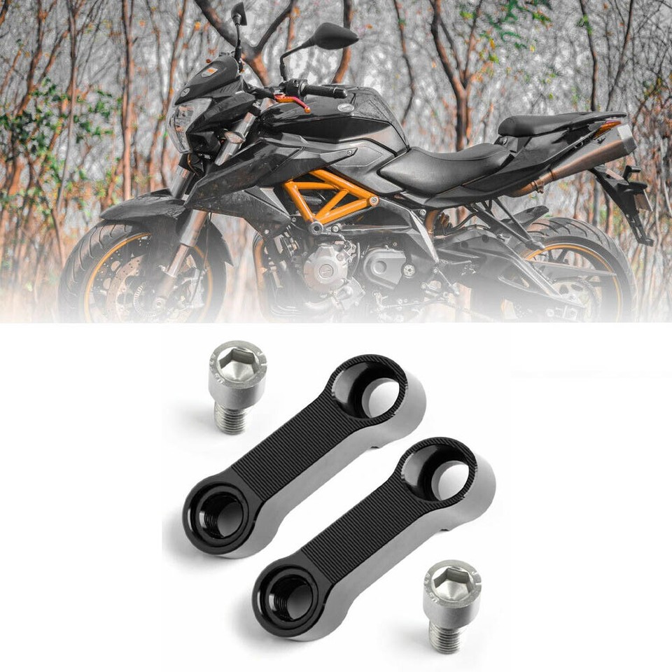 2 PCS 10MM Motorcycle Mirror Riser/Extender Adapter Mounts Motorbike ...