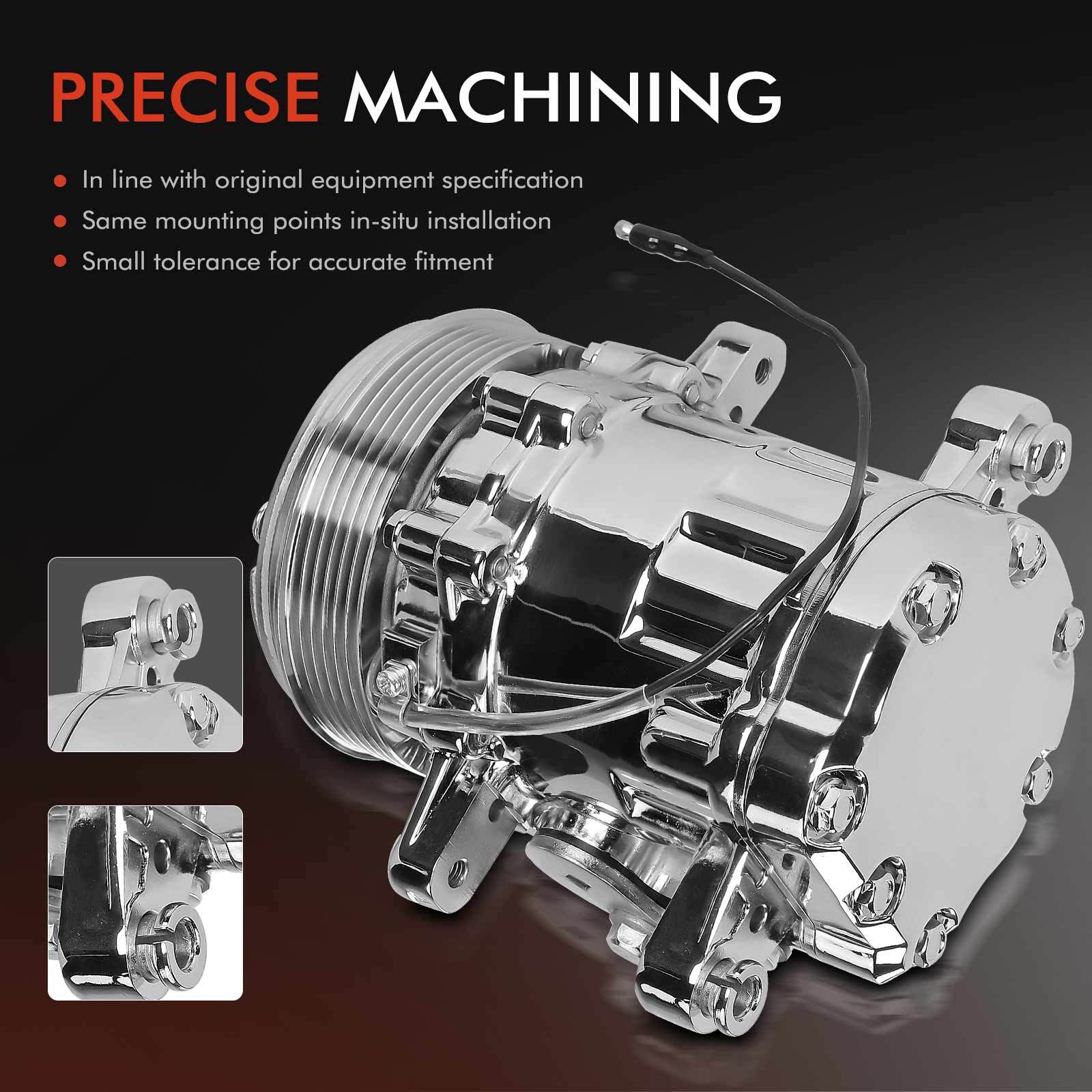 A/C Compressor with Clutch for Sanden SD7 Style 6-Groove Serpentine ...