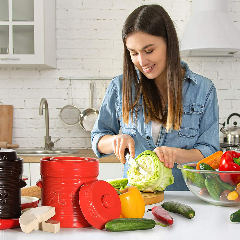 Comodo Ceramic Fermentation Crock 2 Liter 0.5 Gallon Traditional Watersealed | eBay