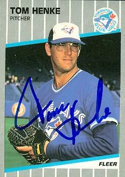 Tom Henke autographed Baseball Card (Toronto Blue Jays) 1989 Fleer #235 ...