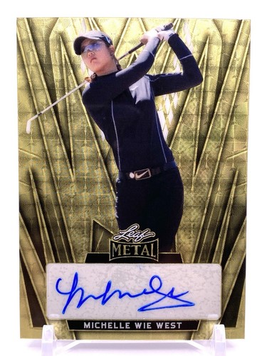 2024 Leaf Metal Women of Sport - Autographs Michelle Wie #BA-MWW Gold ...
