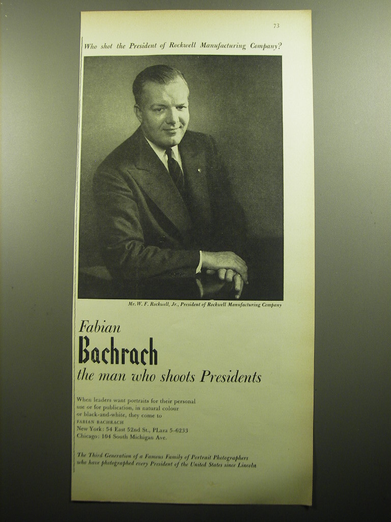 1958 Fabian Bachrach Photography Advertisement - Mr. W. F. Rockwell, Jr ...