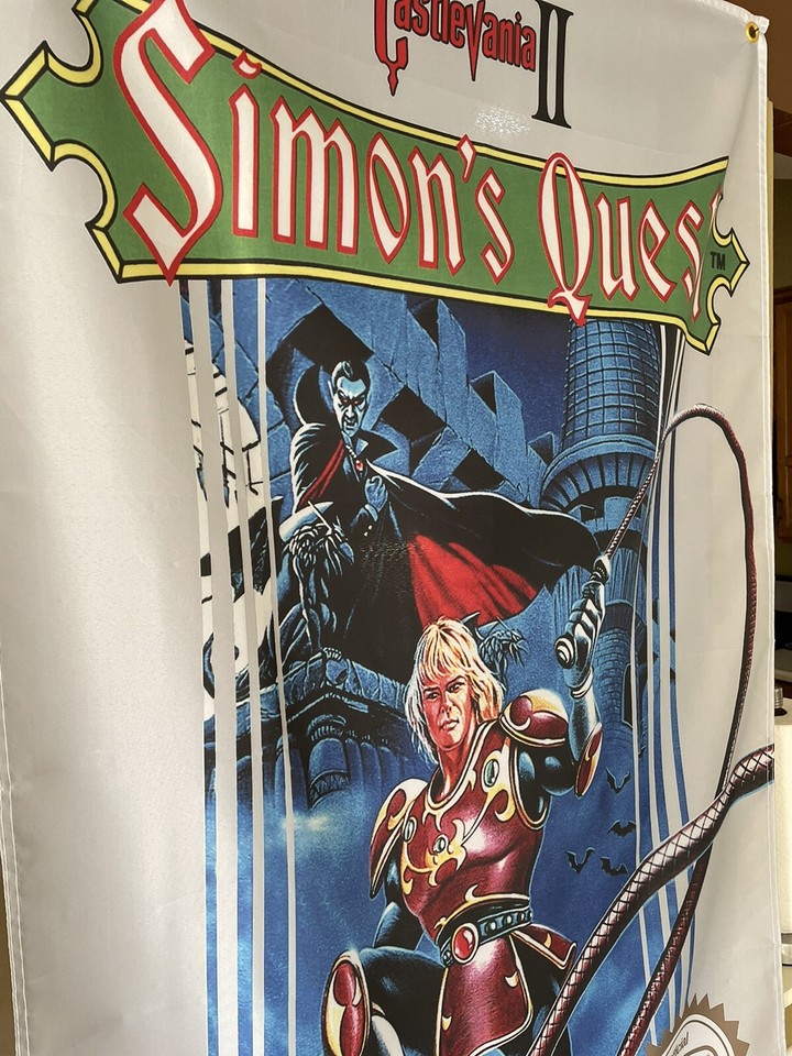 CASTLEVANIA II Simon's Quest 5' Nintendo NES Box art Flag Poster Konami ...