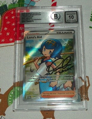 AmaLee Amanda Lee Lana's Aid Pokémon Signed Card 10 Auto Grade BAS #207 ...