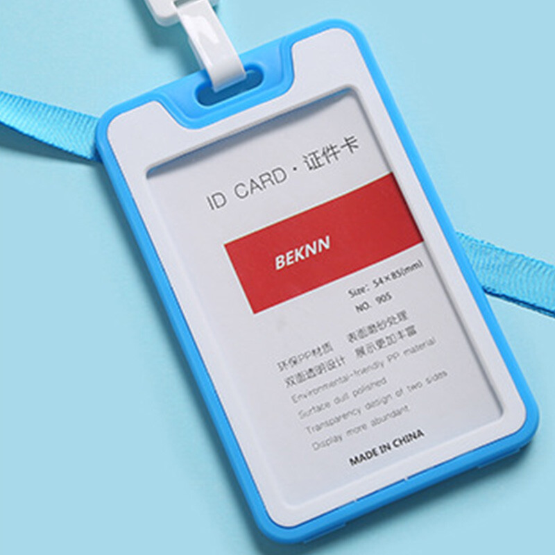 Hard Plastic Pocket ID Card Credit Badge Name Tag Holder Neck Strap ...