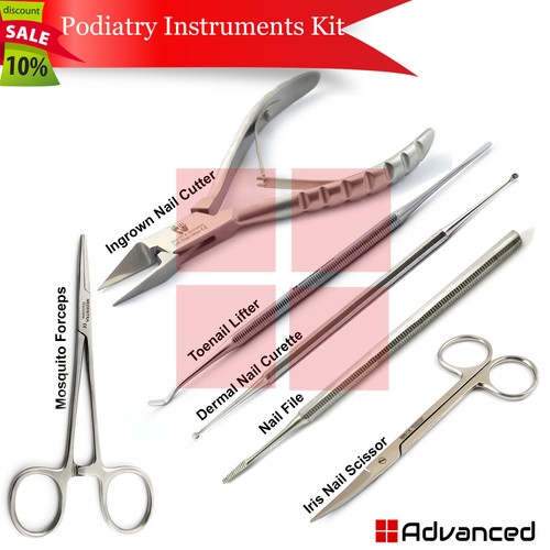 6Pcs Chiropody Podiatry Tools Kit Ingrown Nail Cutter Manicure Tools ...