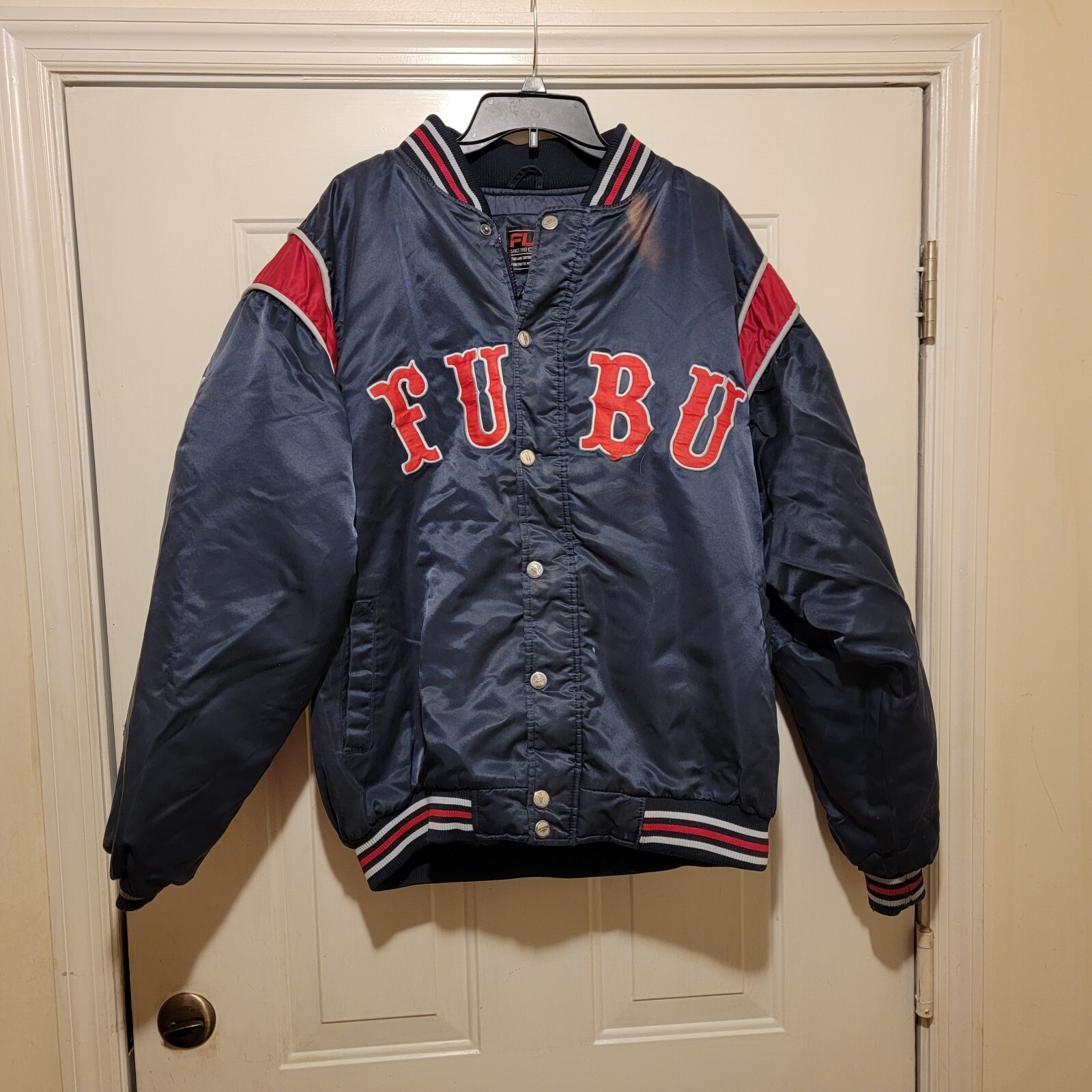 100% Authentic Vintage FUBU 90s Bomber Varsity Jacket… - Gem