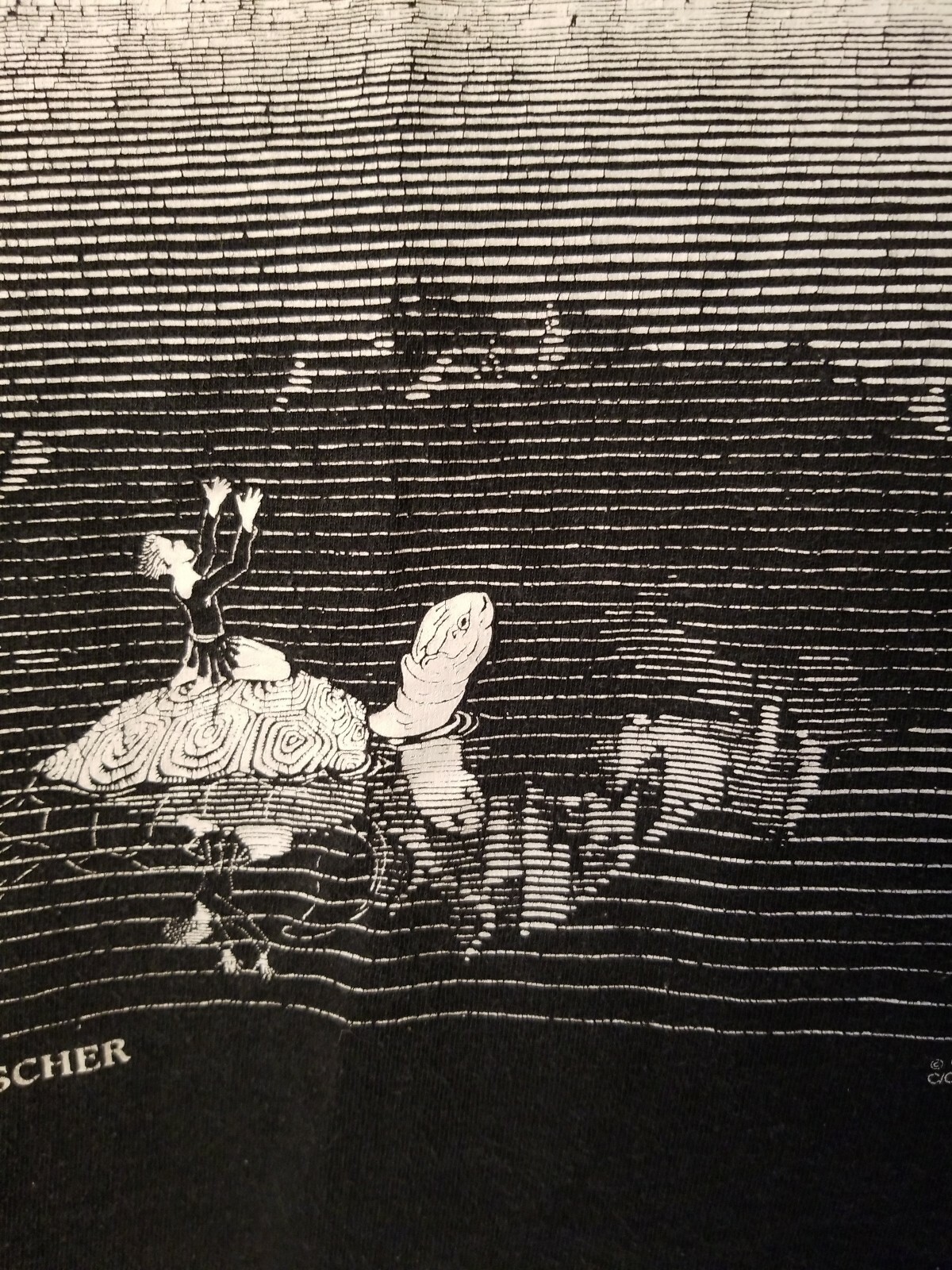 Vintage M.C. Escher Castle In The Air T-shirt 1990s Small Black Art ...