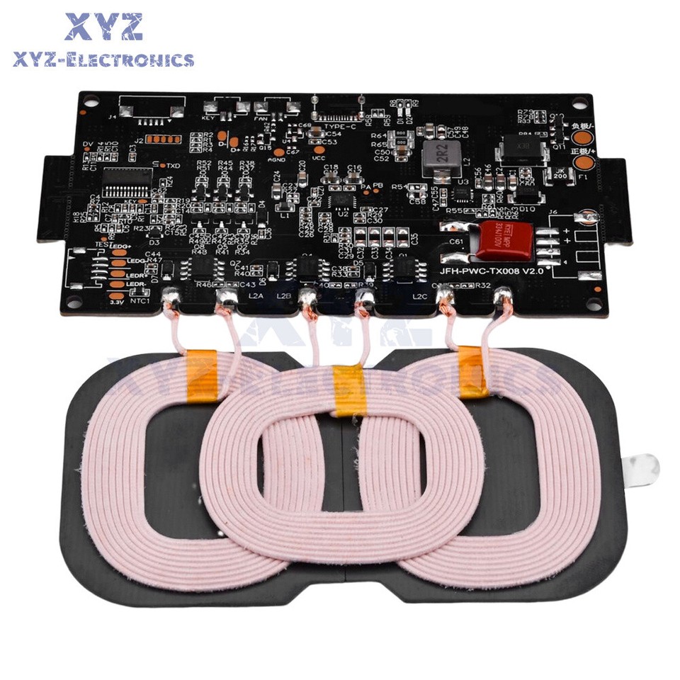 3-Coil 20W High-power Wireless Charger Module DIY DC 12-24V Charging ...