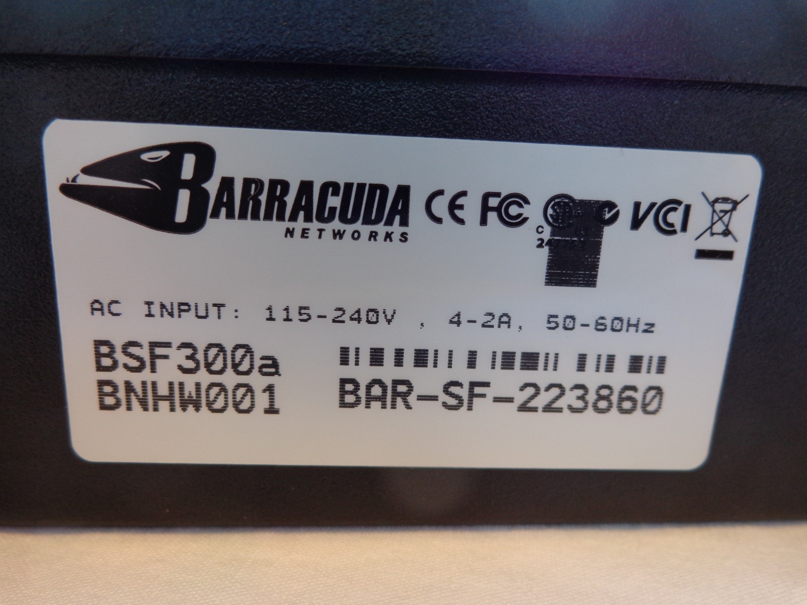 BARRACUDA NETWORKS SPAM & VIRUS FIREWALL 300 BSF300A BNHW001 | eBay