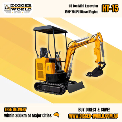 1.5 Ton HT-15 Mini Excavator, YOUPU 19HP Diesel Engine, HIGHTOP | eBay ...