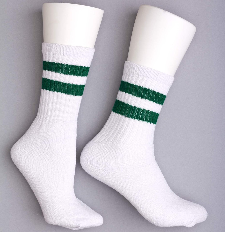 12 Pairs 1 Dozen Old School Striped Crew Socks Retro Athletic Casual ...
