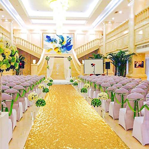 4x15Ft Gold Aisle Runner for Wedding Ceremony Party Aisle Carpet ...