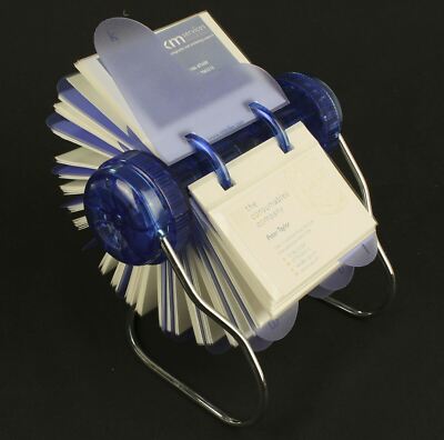 Rotary card filing system chrome 150 business card sleeve rotating ...