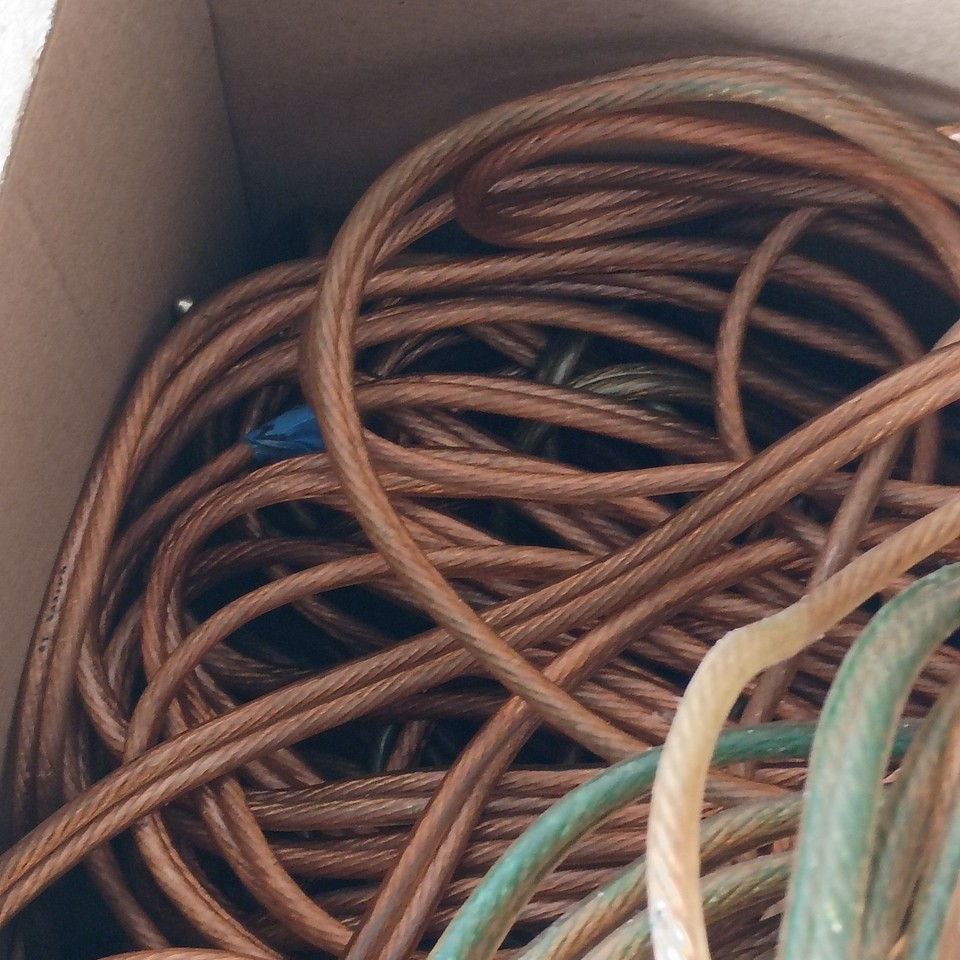32 lbs Insulated Copper Speaker Wire Scrap Lot W/ Male Amp Plugs | eBay