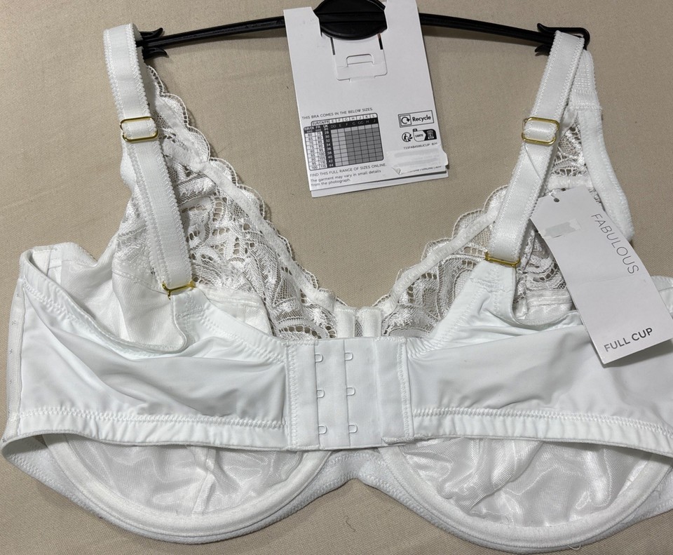 M&S FABULOUS AMELIA LACE COLLECTION UNDERWIRED FULL CUP BRA IN WHITE ...