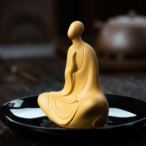 Chinese Yixing Zisha Duan Mud Pottery Buddhism Face-free Buddha Tea Pet ...