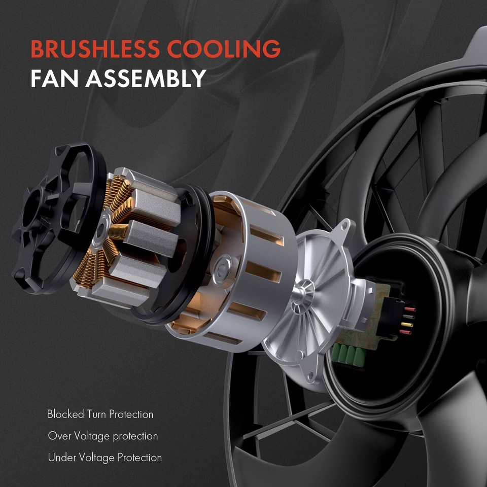 Radiator Fan Assembly w/ Brushless Motor for Chevy Bolt EV 17-23 Bolt ...