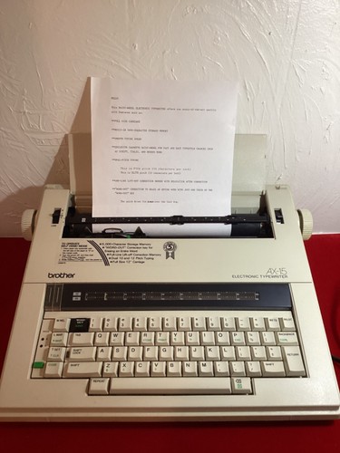 Brother AX-15 Electric Typewriter VINTAGE Tested Working! | eBay