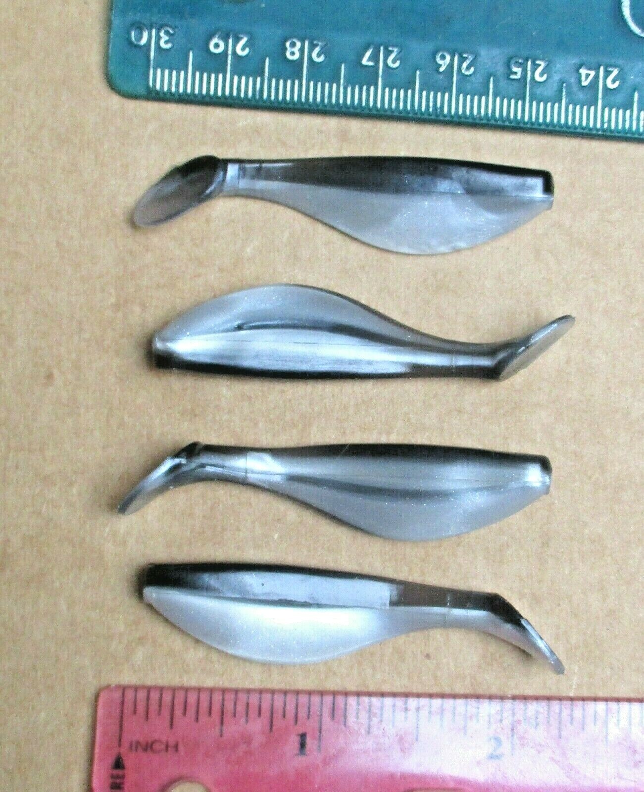 50ct NATURAL 2" SASSY SWIMBAITS Shad Bodies Soft Plastic Fishing Lures ...