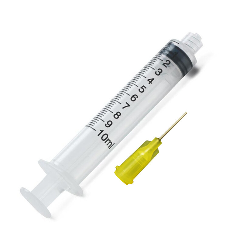 10cc 10ml INDUSTRIAL SYRINGES WITH 20 GA GAUGE BLUNT TIP NEEDLES 10 25 ...