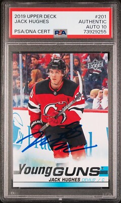 2019-20 Upper Deck Signed Jack Hughes Young Guns RC Autographed Card ...
