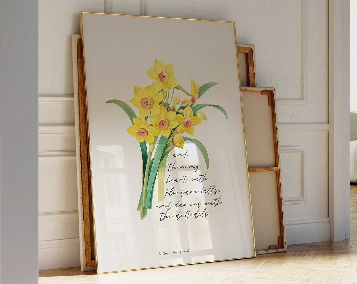 William Wordsworth Daffodils Daffodil Poetry Print, Poem Poster,
