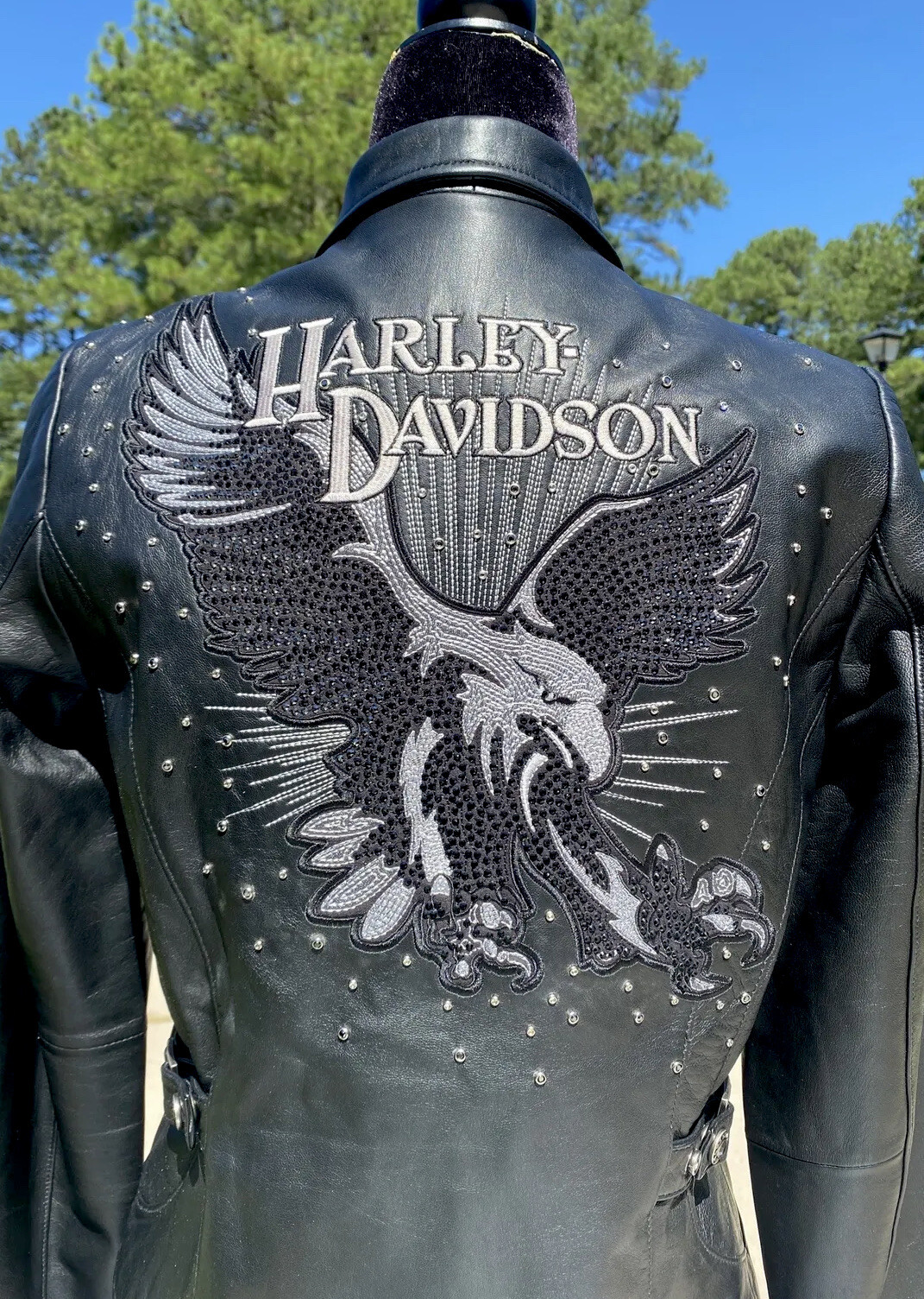 Harley Davidson Women DAZZLE Rhinestone Eagle Leather… - Gem
