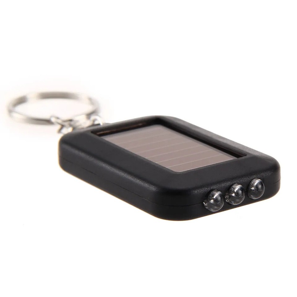Mini Solar LED Keychain Flashlight Portable Pocket Light Key Ring Light ...
