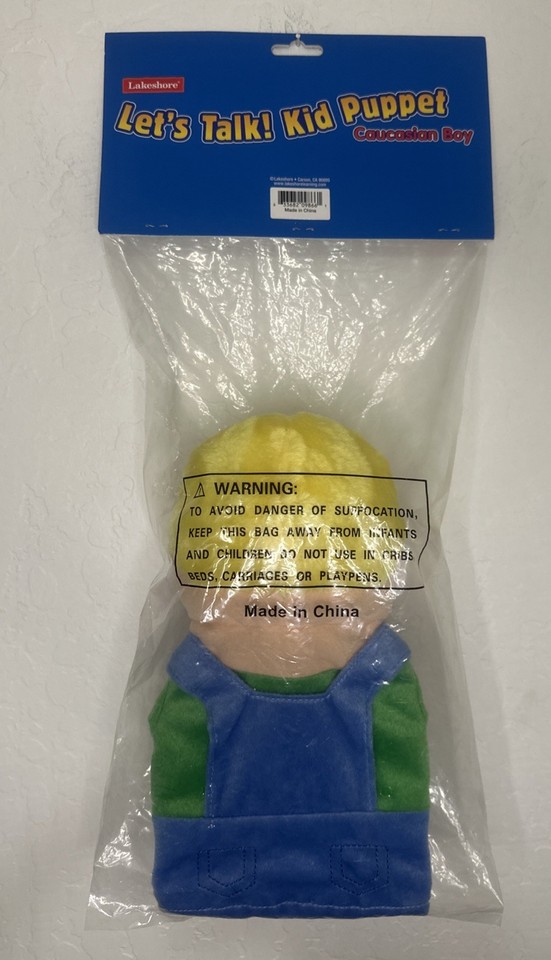 Lakeshore Let's Talk Kid Hand Puppet Caucasian Boy Teacher Classroom ...
