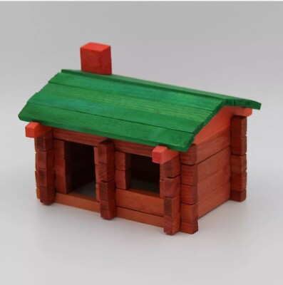 37 Piece Log Building Set Roy Toy Real Wooden Pieces Made In the USA | eBay