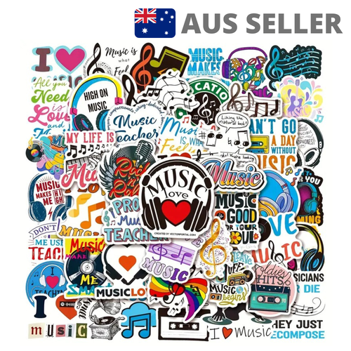 Musician Music Lover Assorted Stickers | Pack of 50 Christmas Gift ...