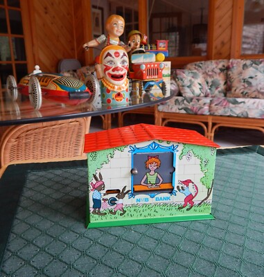 Vintage Budapest Hungary 1970s Tin Mechanical NMB Bank with Key ~ Rare ...