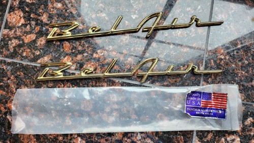 1957 Chevy Belair Rear Fender Scripts Bel Air 57 Chevrolet Danchuk | eBay