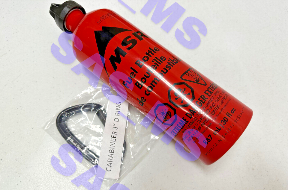 MSR LIQUID FUEL ALUMINUM BOTTLE LEAK PROOF 30 OUNCE WITH 3 INCH D RING ...